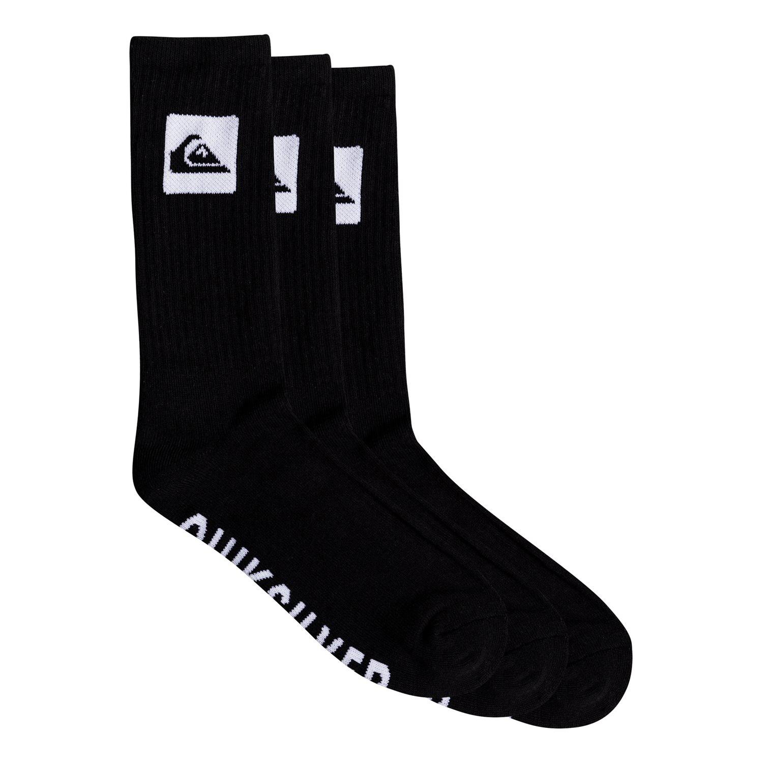 Quiksilver NEW Men's 3 Pack Crew Socks - Black BNWT | eBay