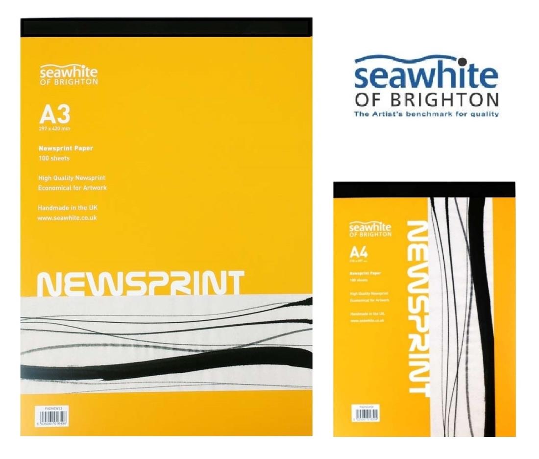Seawhite Newsprint Paper Pads Drawing Sketching 100 Sheet Art Pad Thin ...