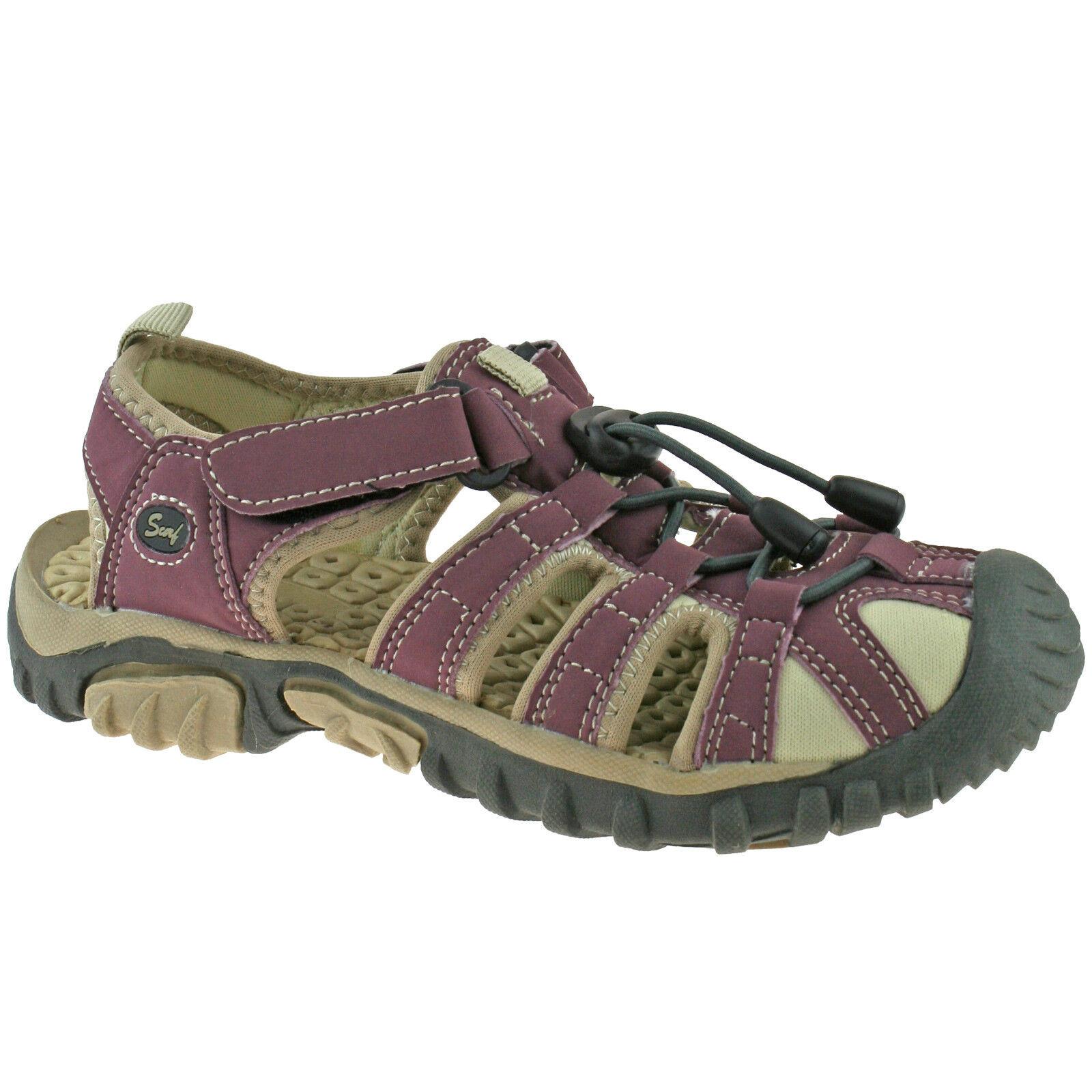 LADIES SURF VISTA PURPLE/BEIGE CLOSED TOE SPORTS WALKING SANDALS SIZES ...