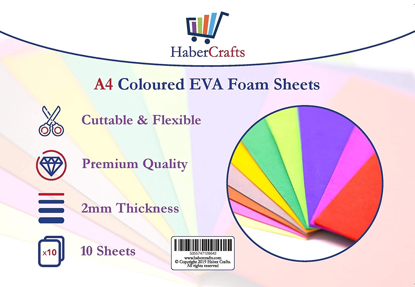 A4 Craft Foam Sheets EVA Foam Self Adhesive Non / Sticky Foam Sticker ...