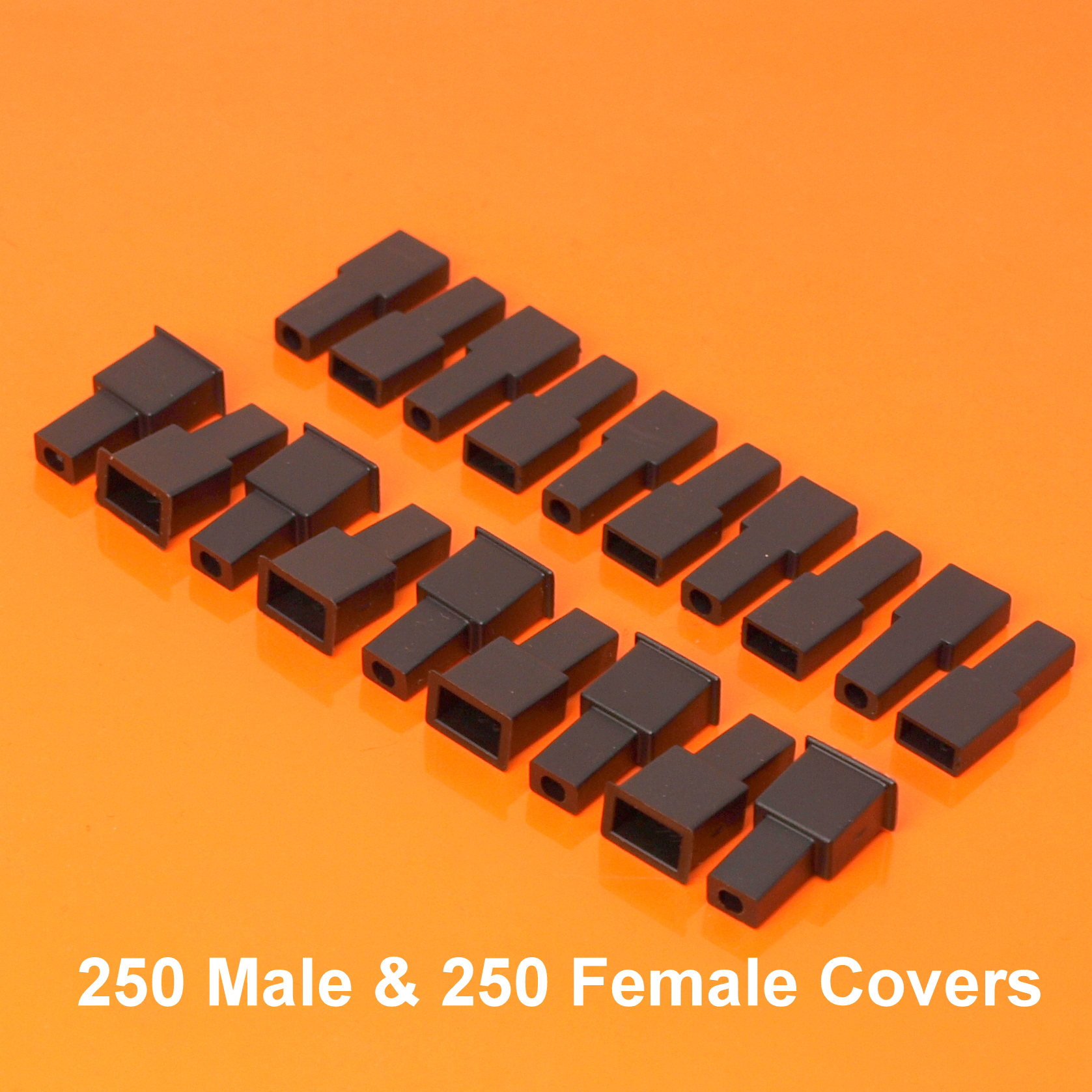 Quality Black 6.3mm PVC Male & Female Connector Covers Insulator 6.35mm ...