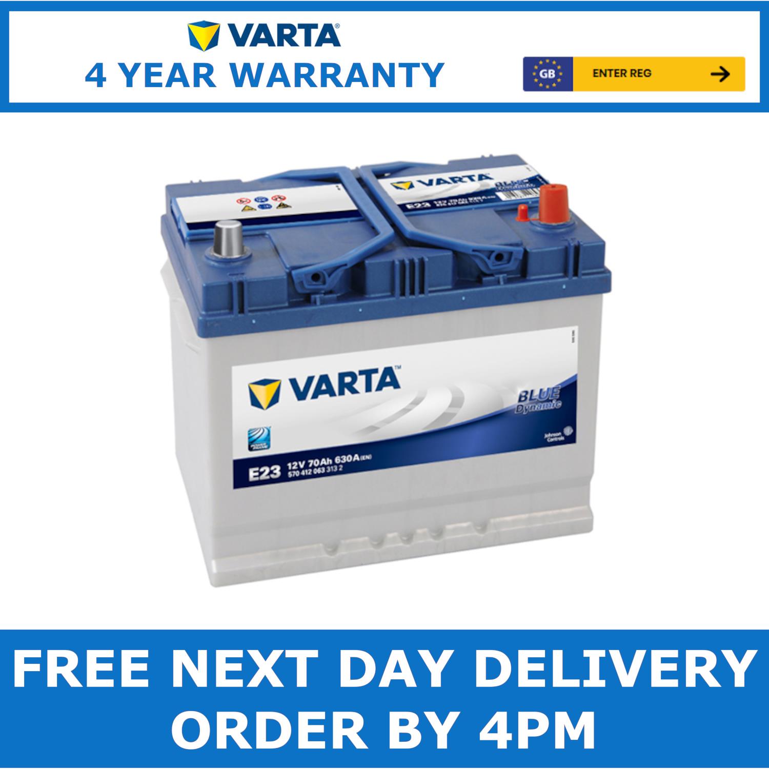 E23 Car Battery 12V Varta Blue Dynamic Sealed Calcium 4 Yr Warranty ...