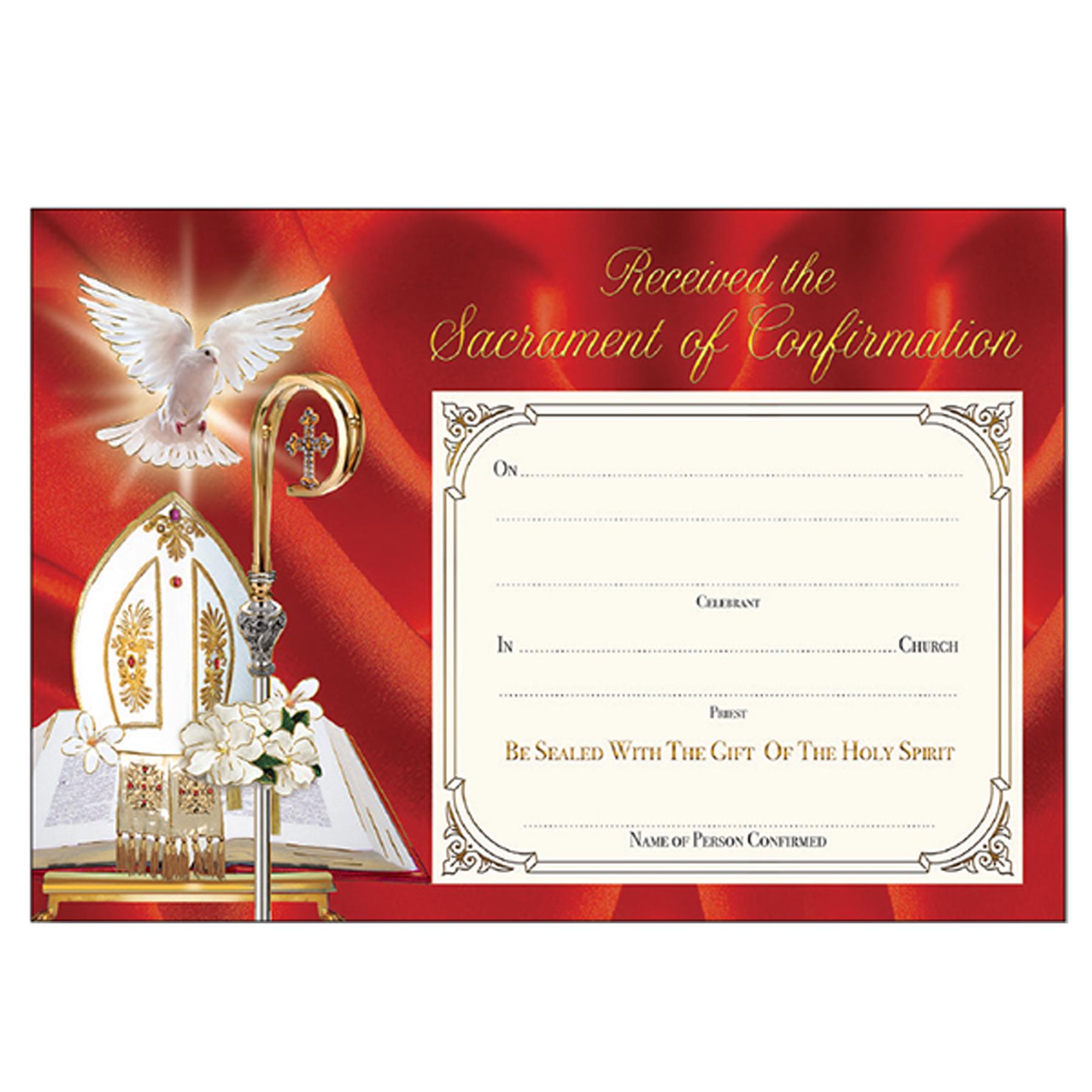 Sacrament Of Confirmation Certificate