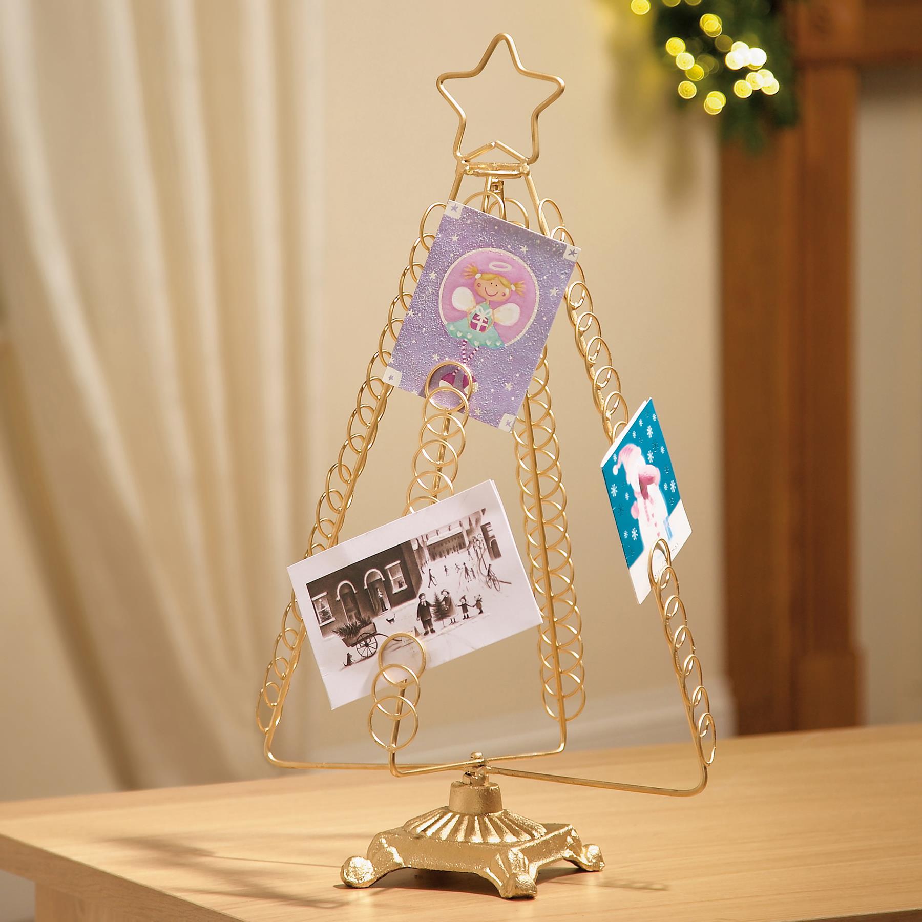 Christmas Metal Tree Shape Card Holder - Holds 80 Cards - Choose Colour ...