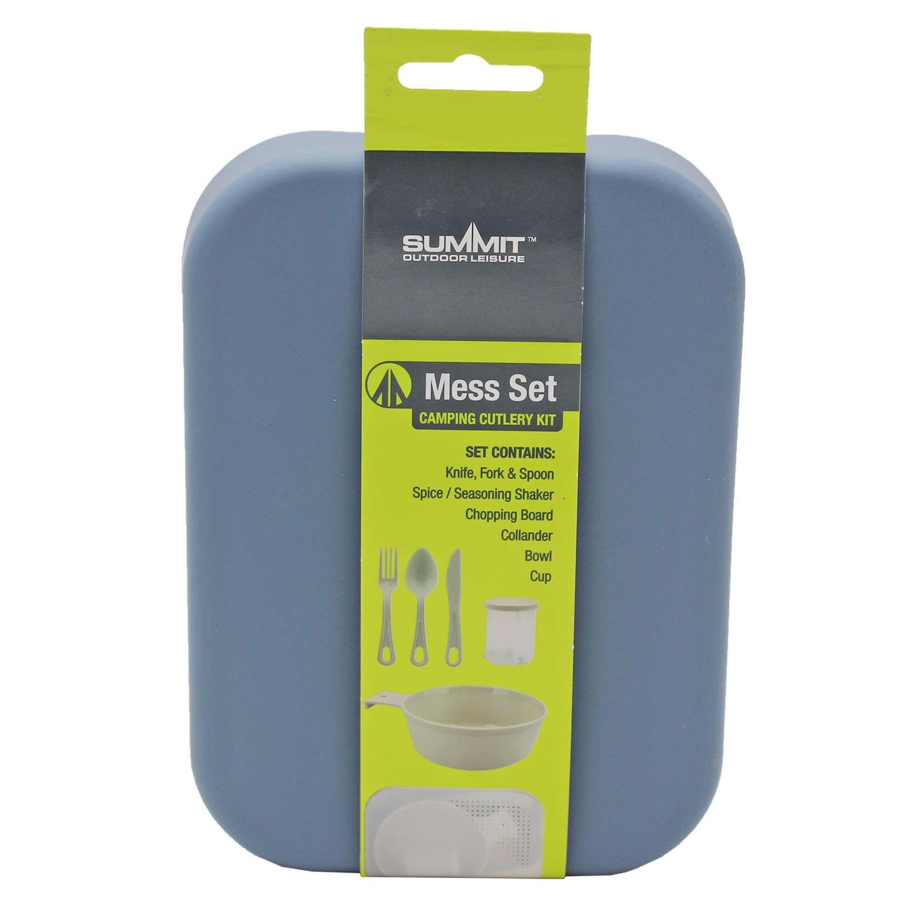 Camping Mess Tin Set With Accessories Cutlery Bowl Cup and Chopping ...