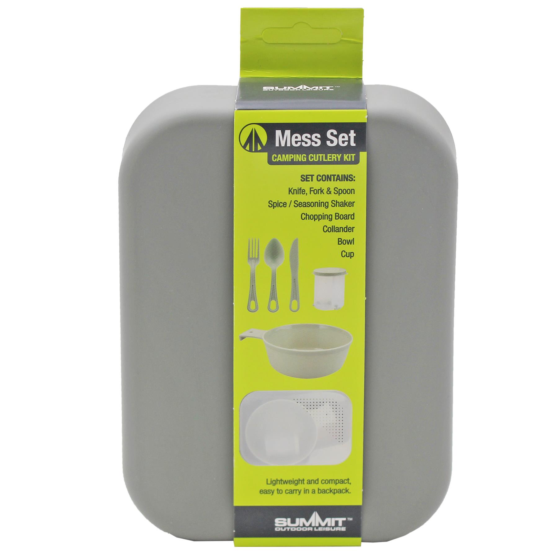 Camping Mess Tin Set With Accessories Cutlery Bowl Cup and Chopping ...