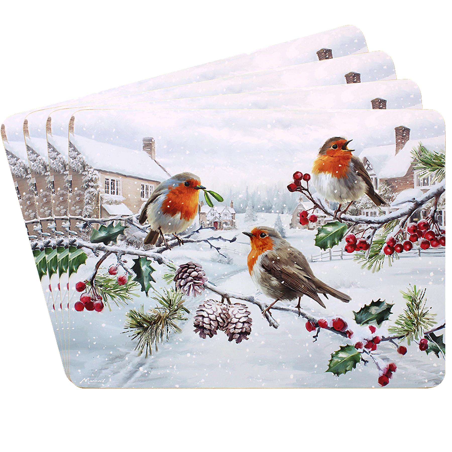 Christmas Tableware - Placemats / Coasters / Mugs / Salt Pepper - Robin ...